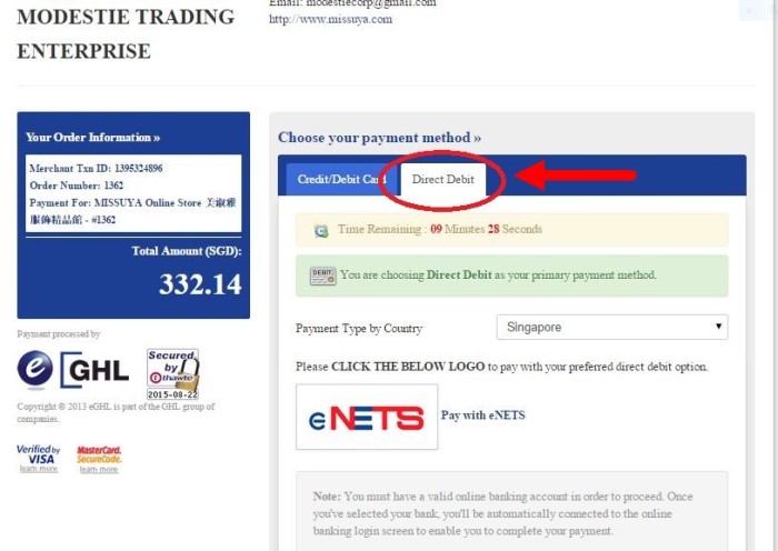Payment - eNETS Singapore